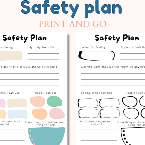Crisis Safety Plan Therapy Resources Therapy Office Decor - Etsy