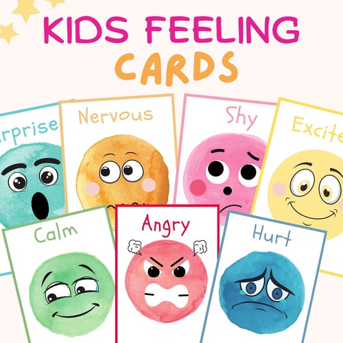 Emotion Flashcards Feelings Calm Down Corner Feelings - Etsy