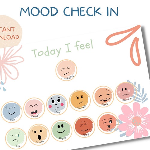 Mood Check in Poster Social Emotional Learning Calm Down - Etsy