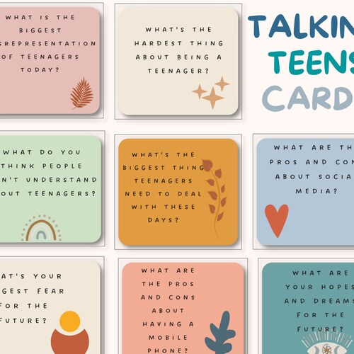 Therapy Question Cards for Teens Counseling Flash Cards for - Etsy