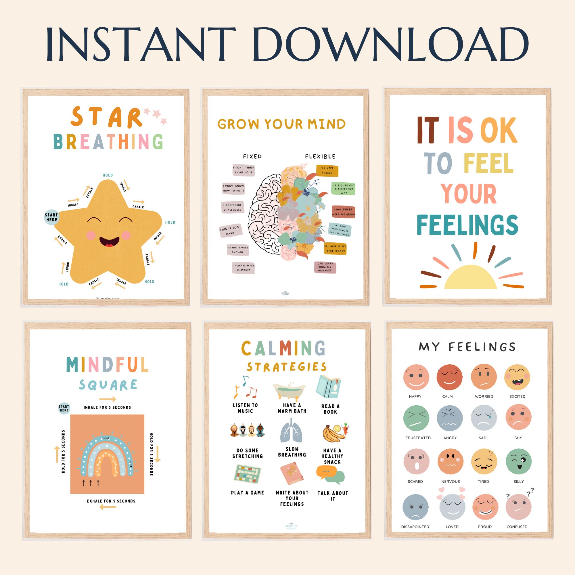 25 Calming Corner Classroom Calm Down Printable, Poster Bundle Social ...