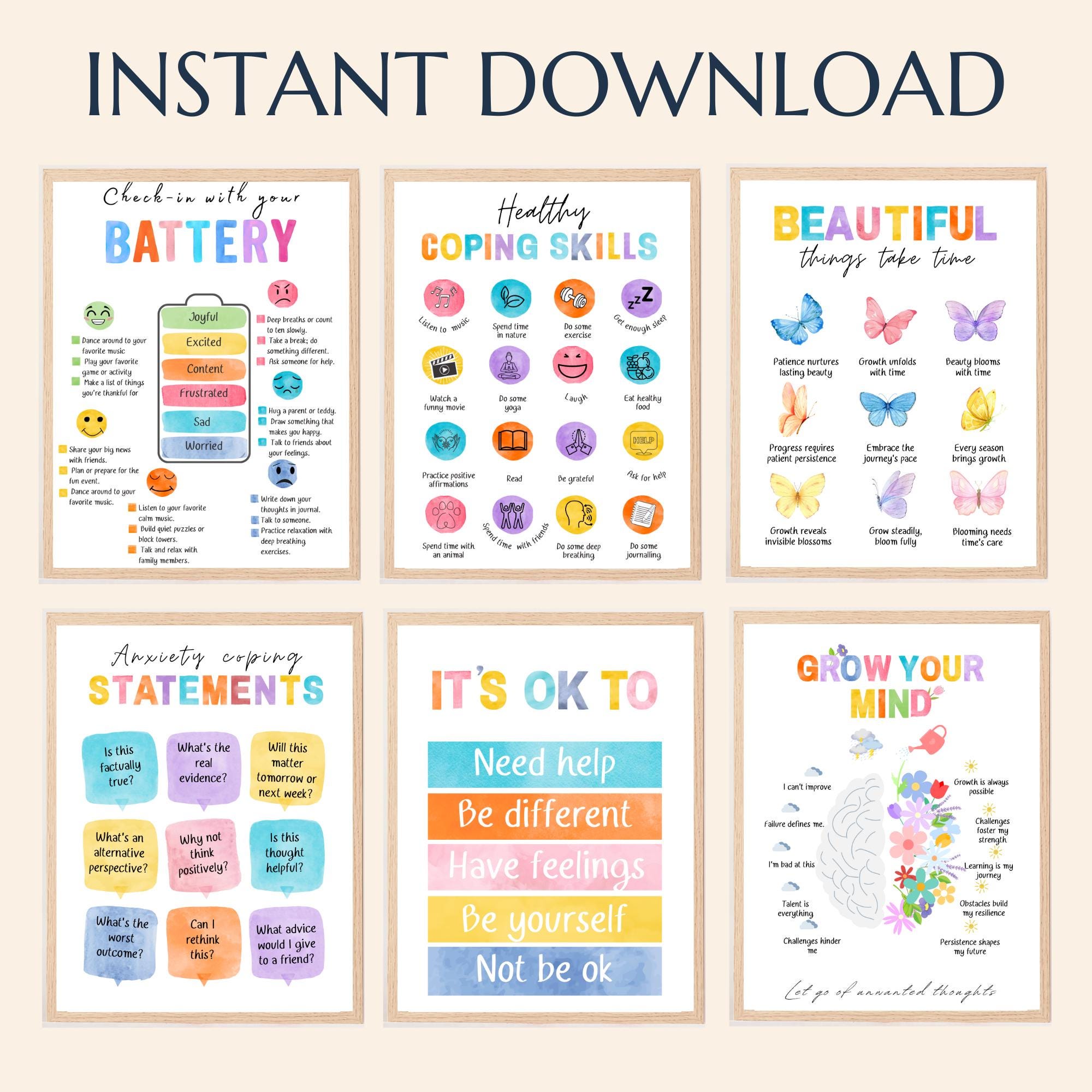 Daily Self Care Check in Poster, Self Love Poster, Check in Print, Self ...