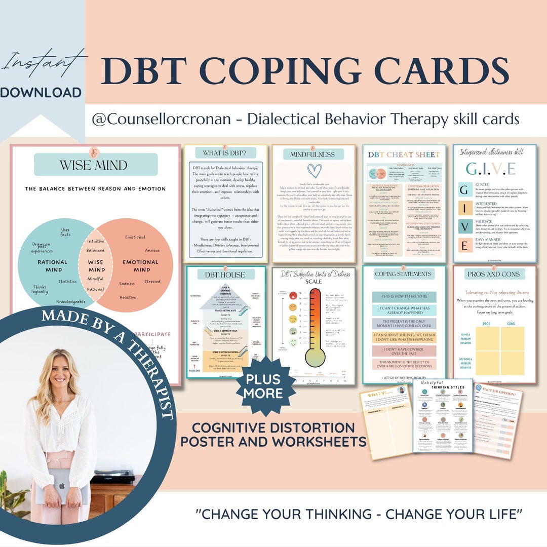 DBT Skill Cards DBT Worksheets DBT Therapy Dialectical - Etsy