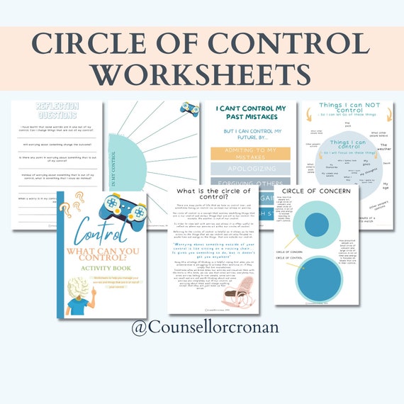 Circle of Control Worksheets Anxiety Relief Workbook Self - Etsy Australia