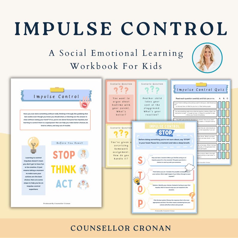Impulse Control Worksheets for Kids and Teens: Emotional Regulation ...