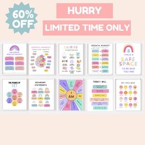 Psychologist Office Decor Wall Art Poster Bundle Rainbow - Etsy