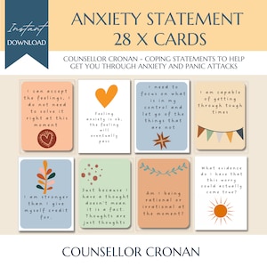 Therapy Flash Cards, Coping Skills, Therapy Office Decor, Daily ...