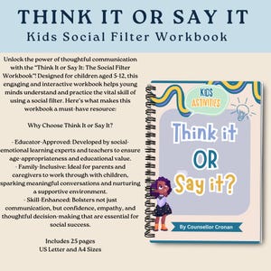 Think It or Say It Worksheets, Social Filter Activities, Social Skills ...