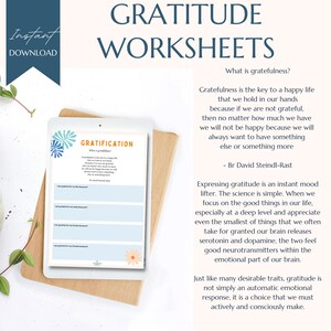 Gratitude Workbook Worksheets, Therapy Office Decor, Therapist ...