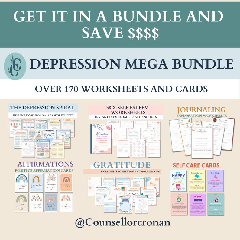 The Depression Spiral Worksheets Therapy Worksheets Growth - Etsy