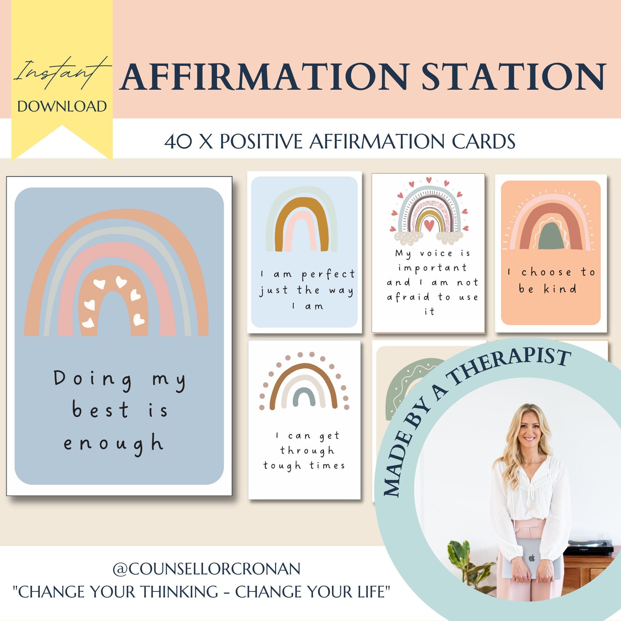 Affirmation Station Cards Positive Quote Flash Cards - Etsy Australia