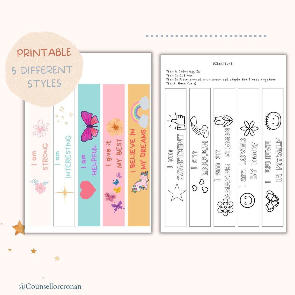 Positive Affirmation Craft Activity Homeschool Classroom - Etsy Australia