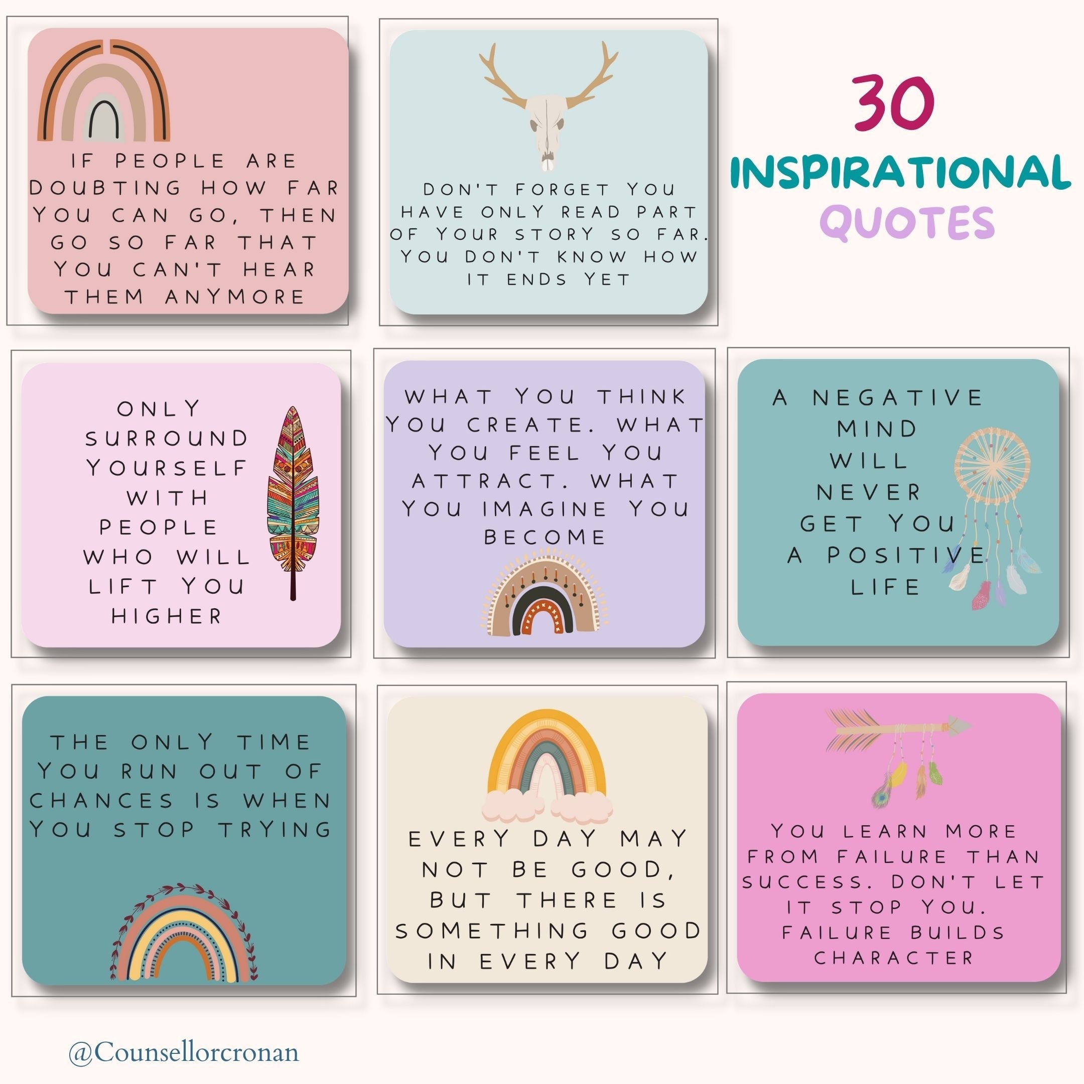 Inspirational Quote Cards Mindfulness Cards Inspirational - Etsy Australia