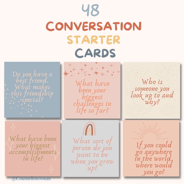 Conversation Starter Cards for Therapists - Etsy
