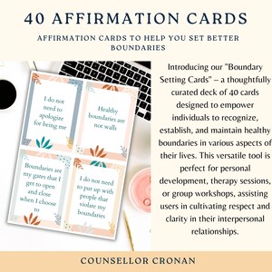 Boundary Setting Affirmation Cards, DBT Boundaries, Boundary, Therapy ...