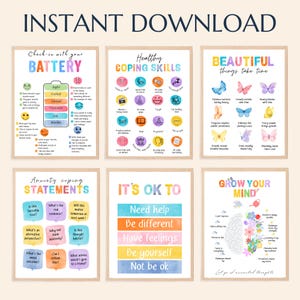 15 Watercolor Mental Health Poster Bundle. Therapy Office Decor ...