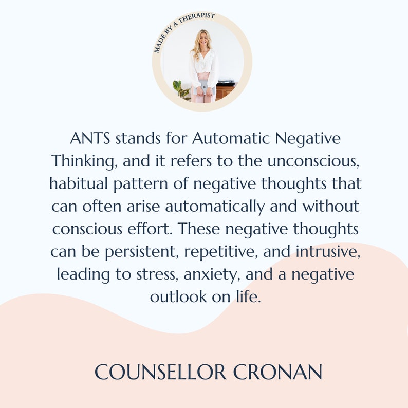ANTS - Automatic Negative Thinking Cards. Thinking Errors, Cbt Cards ...