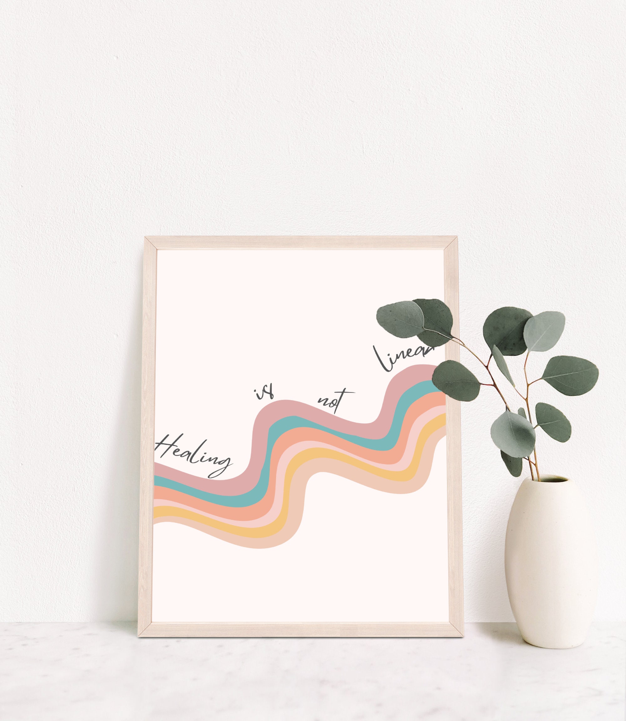 Healing is not linear print Therapist Office decor wall art | Etsy