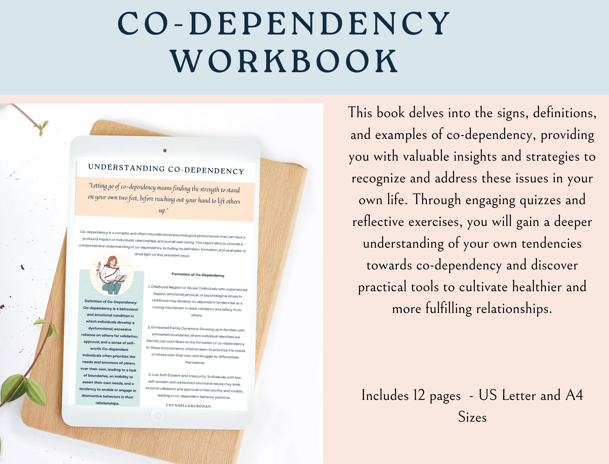 Co-dependency Fillable Worksheets. Self-reflection. Healthy ...