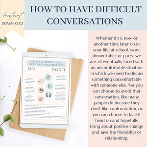 How to Have Difficult Conversations. Communication Workbook - Etsy