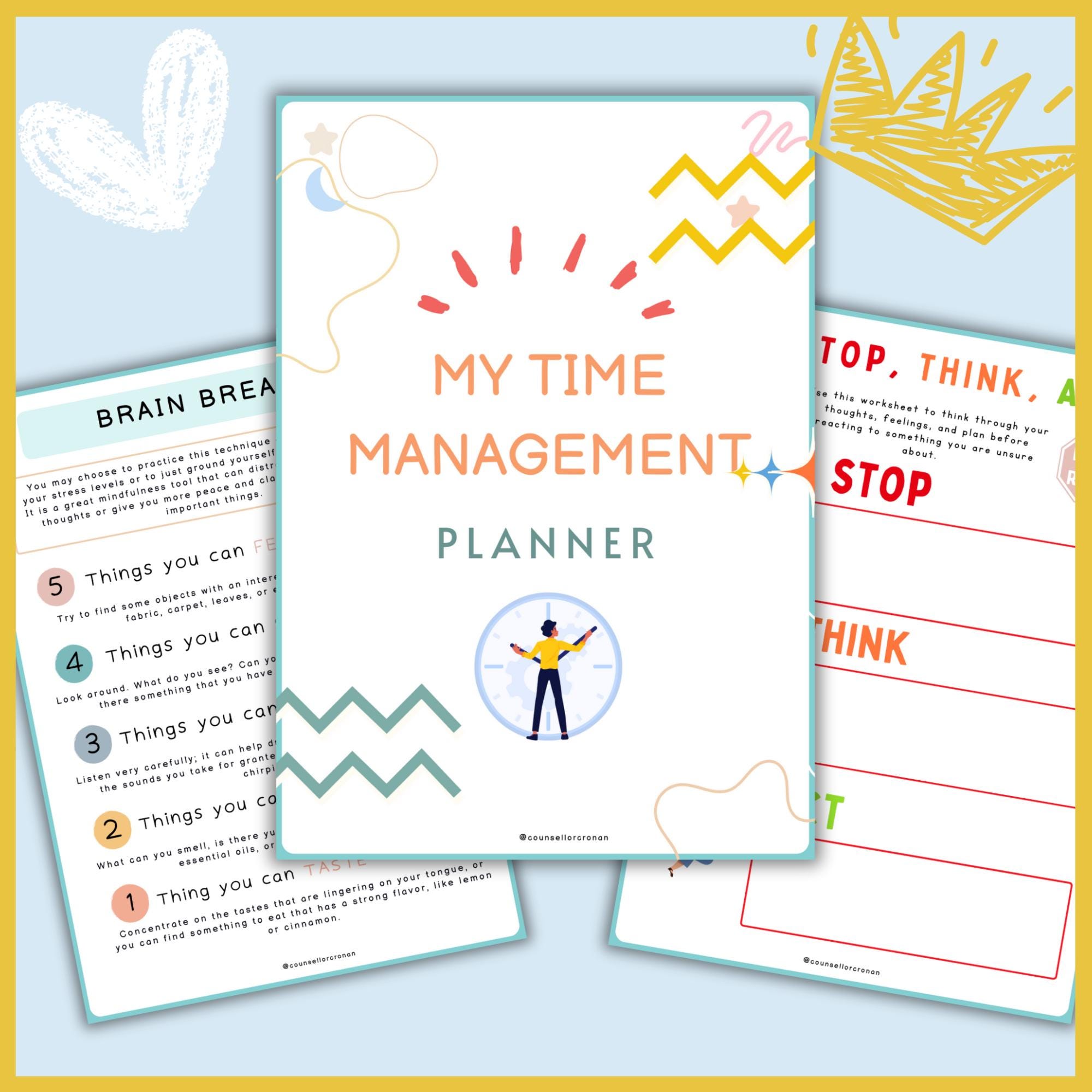 Adhd-executive Functioning Worksheet Bundle for Kids, Time Management ...