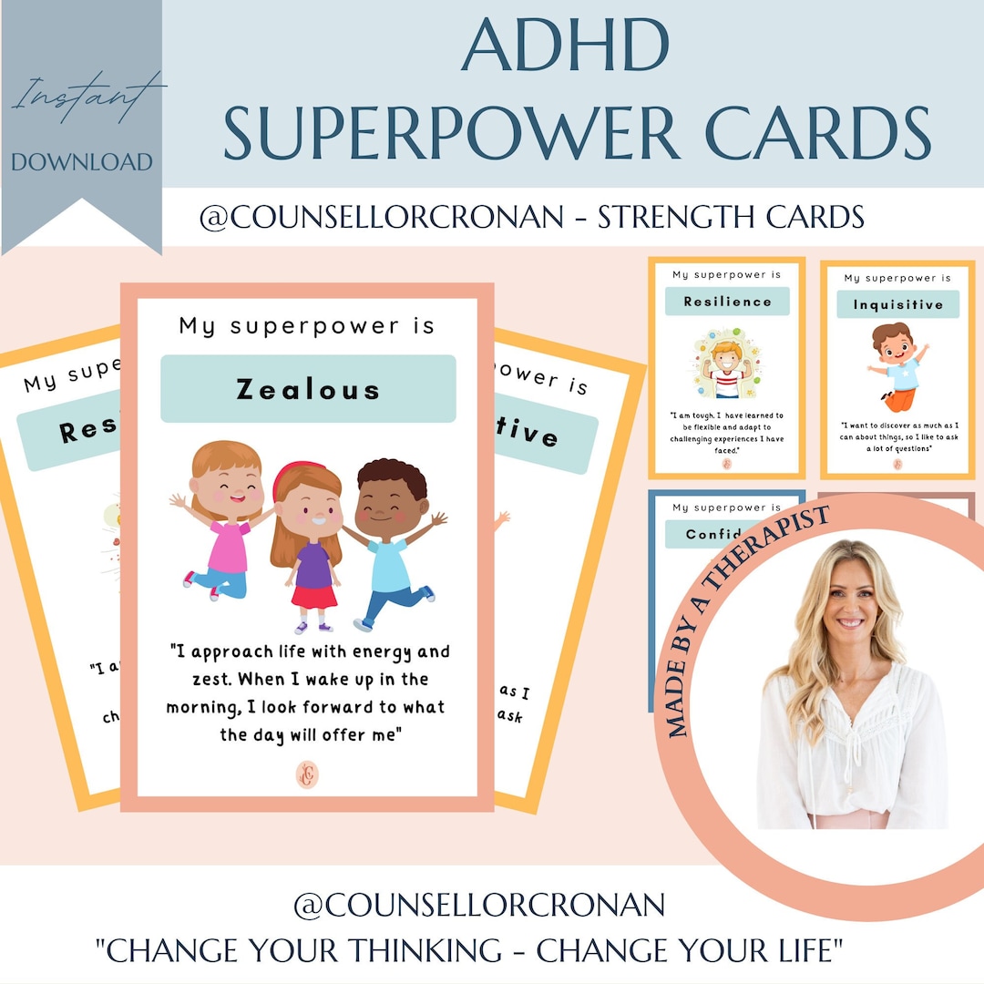 ADHD Superpower Strength Cards Executive Functioning ADHD - Etsy