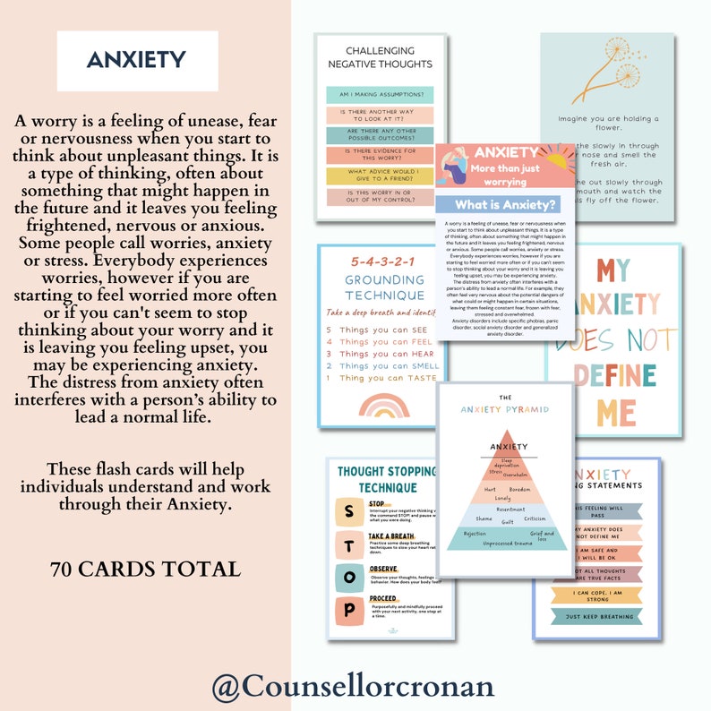 Anxiety Affirmation Cards Therapy Tools Calming Down Corner - Etsy
