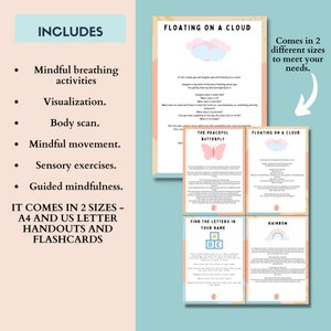 Guided Mindfulness Cards, Scripted Meditation Handouts, Therapy Office ...