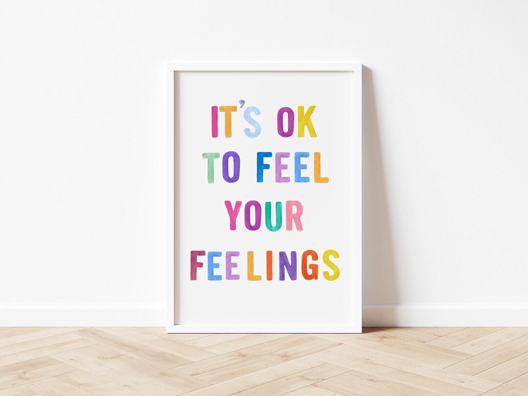 It's Ok to Feel Your Feelings Watercolor Poster. Daily Affirmations ...