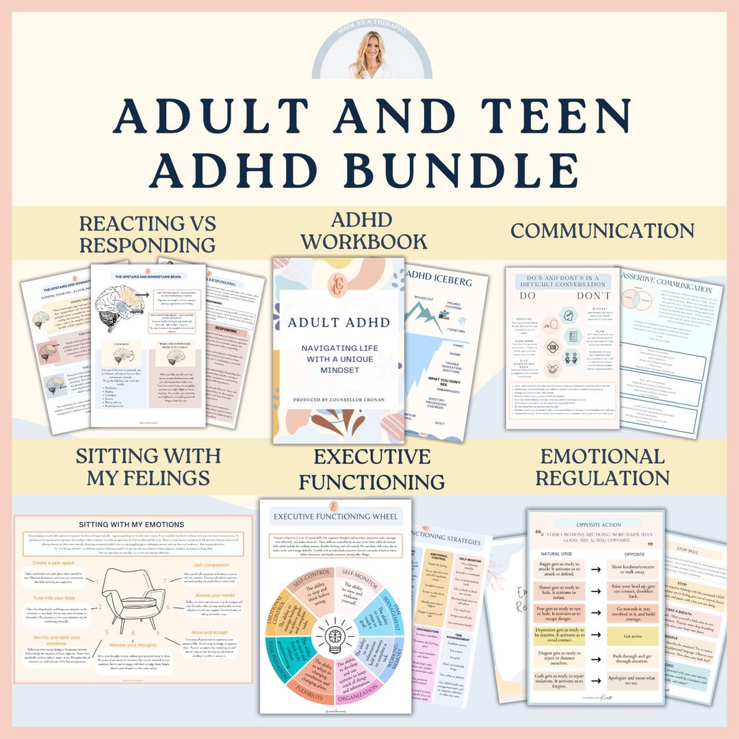 The Ultimate ADHD Workbook Bundle - Self-exploration, Self-identity ...