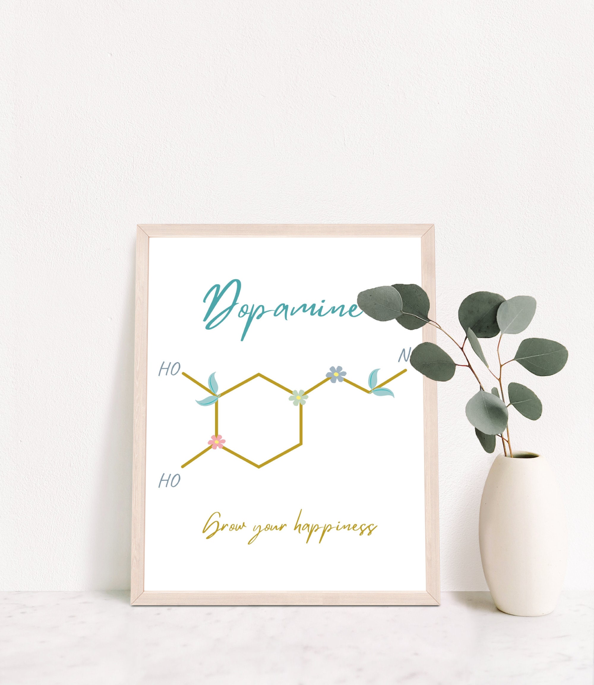 Dopamine Poster Therapy Office Decor Brain Chemicals Happy - Etsy UK