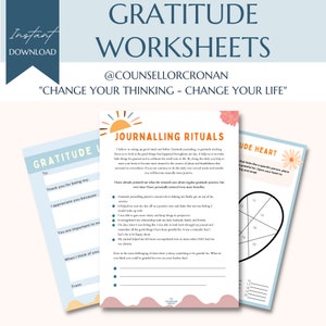 Gratitude Workbook Worksheets Therapy Office Decor Therapist - Etsy