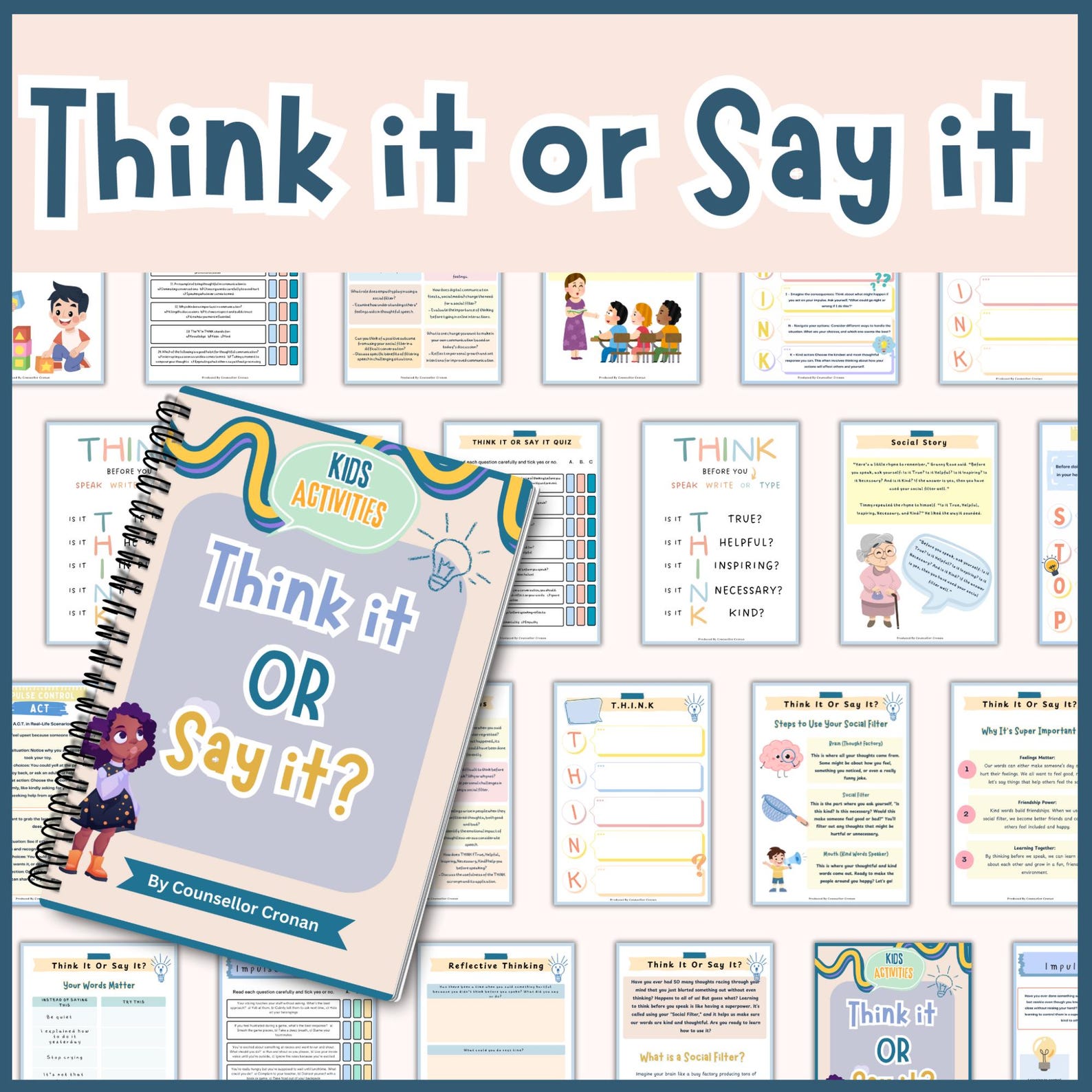 Think It or Say It Worksheets, Social Filter Activities, Social Skills ...