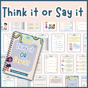 Think It or Say It Worksheets, Social Filter Activities, Social Skills ...