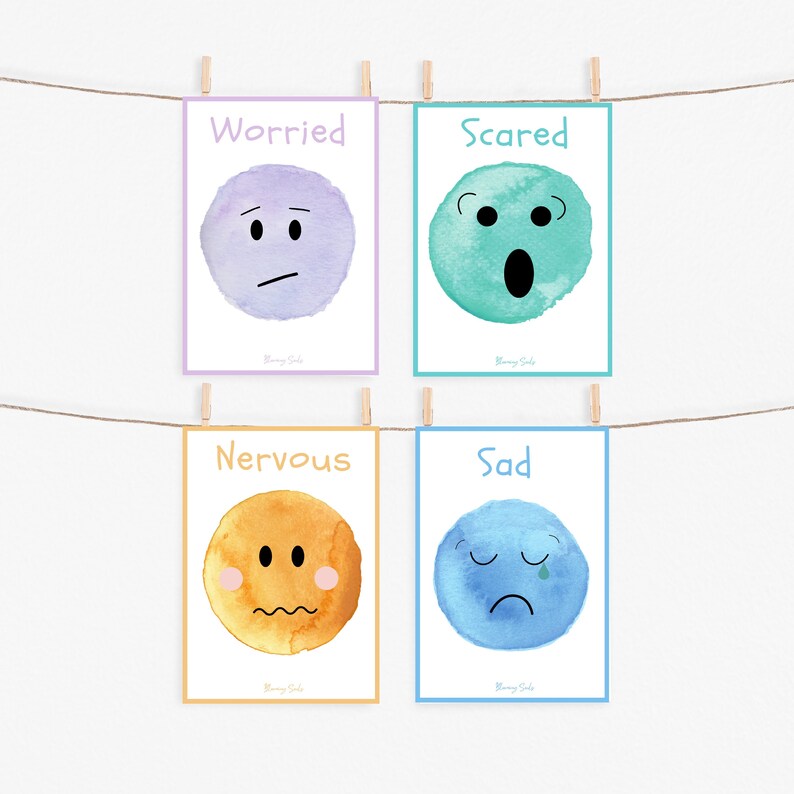 Emotion Flashcards Feelings Calm Down Corner Feelings | Etsy Canada