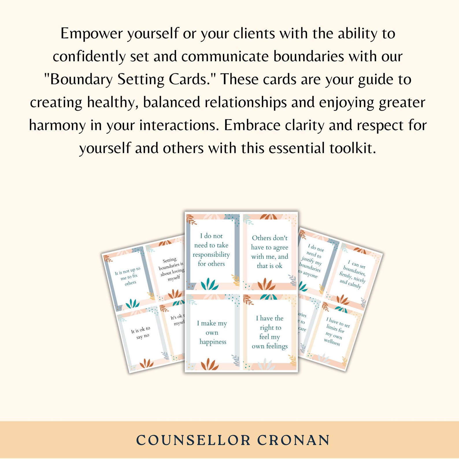 Boundary Setting Affirmation Cards, DBT Boundaries, Boundary, Therapy ...