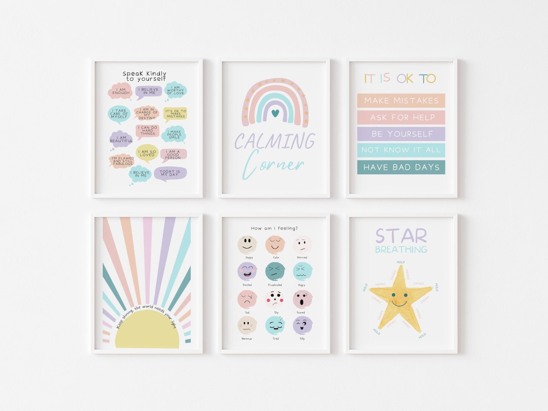 Calming Corner Set of 6, Classroom Decor Bundle, Therapist Office Set ...