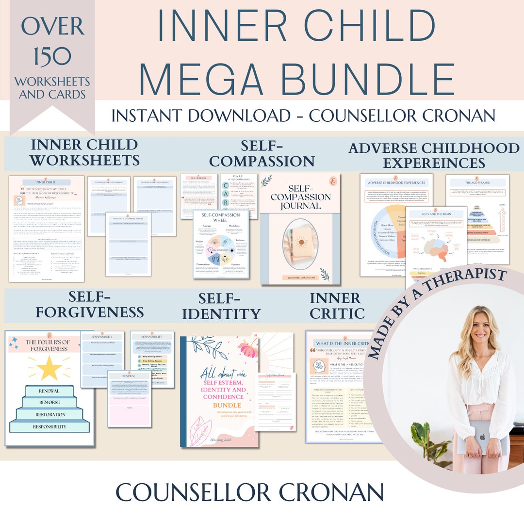 Inner Child Wounds Workbook Bundle, Reparenting Inner Child, Attachment ...