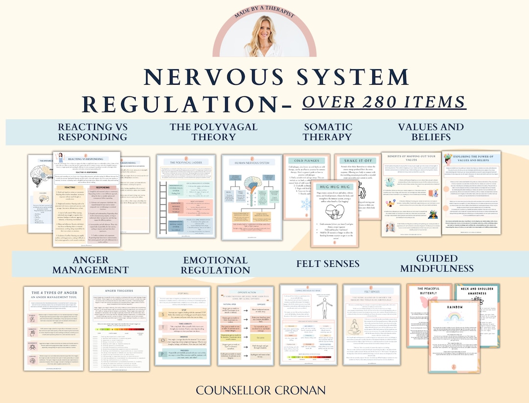 Nervous System Regulation Therapy Essential Workbooks, DBT Boundaries ...