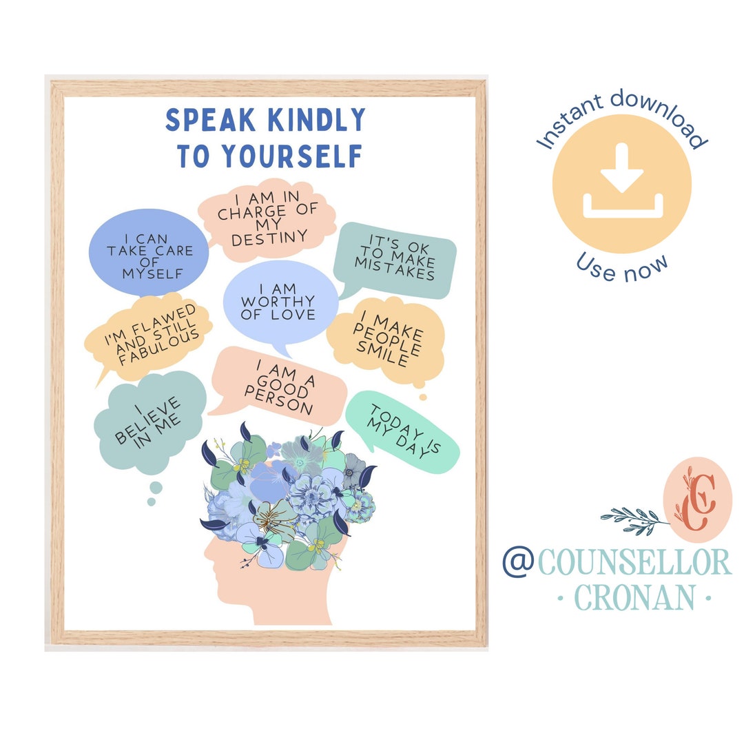 Daily Self Affirmations Poster, Encouragement Mantras, Note to Self ...