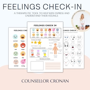 Kids Feelings Check in Worksheets. Feelings Poster, Emotional Self ...