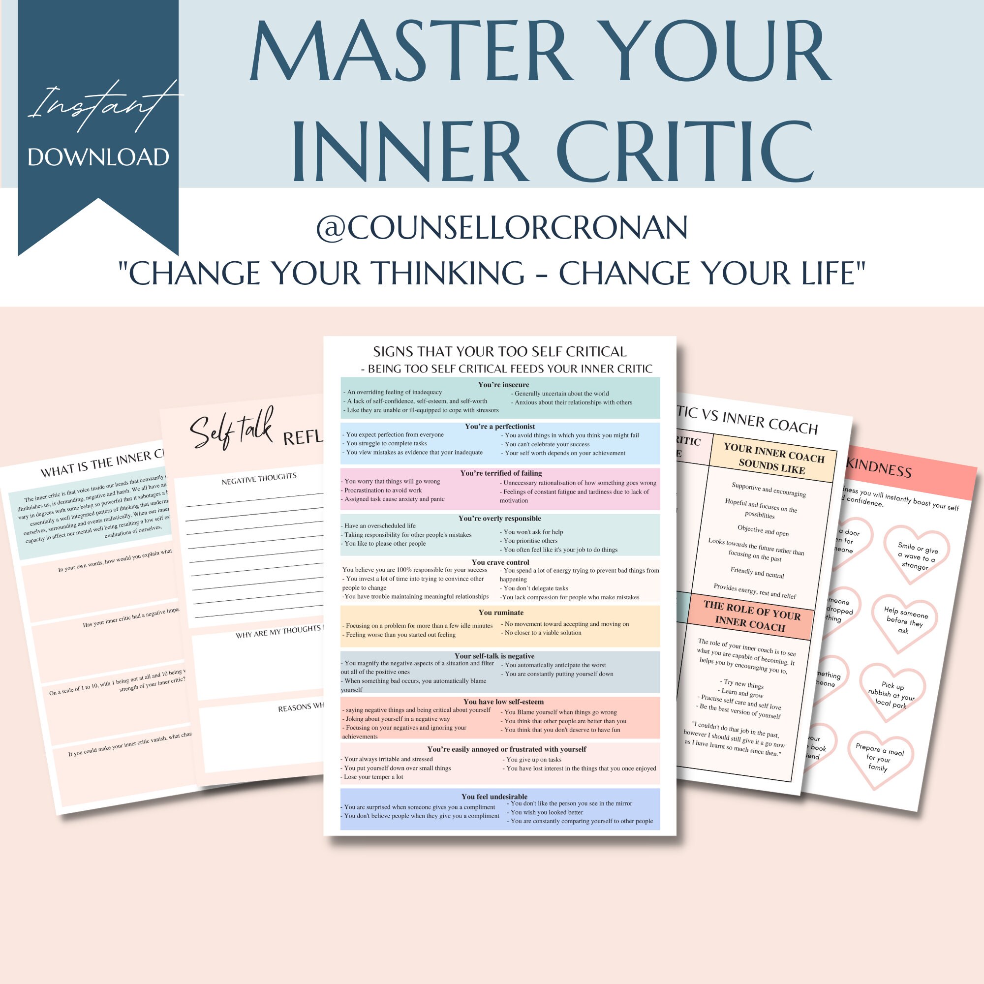 Inner Critic Workbook Self Help Self Healing Mental Health - Etsy