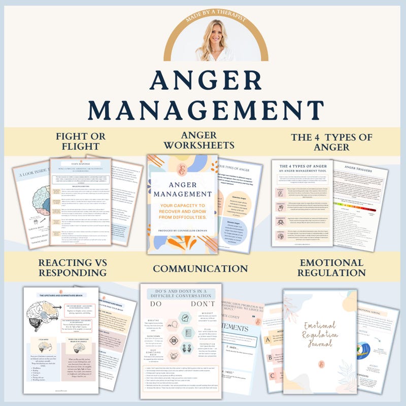 Anger Workbook Kids Counseling - Etsy