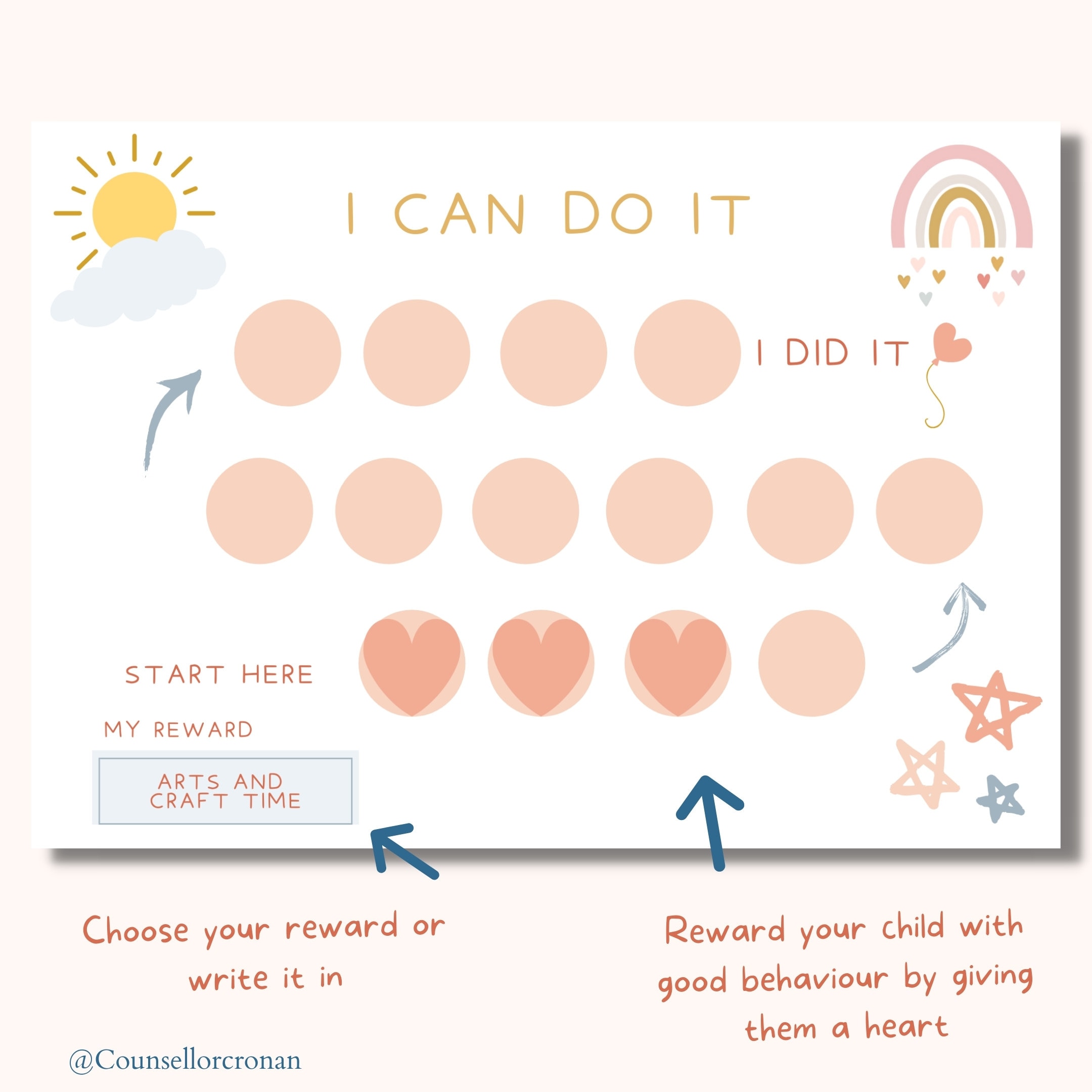 Printable Reward Chart Toddler, Girl's Sticker Chart, Instant Download ...