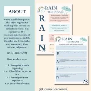 Rain Mindfulness Worksheet, Therapy Worksheet, Therapy Office Decor ...