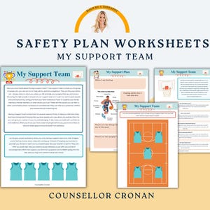 Safety Plan Worksheets for All Ages, Therapist Notes, Therapist ...