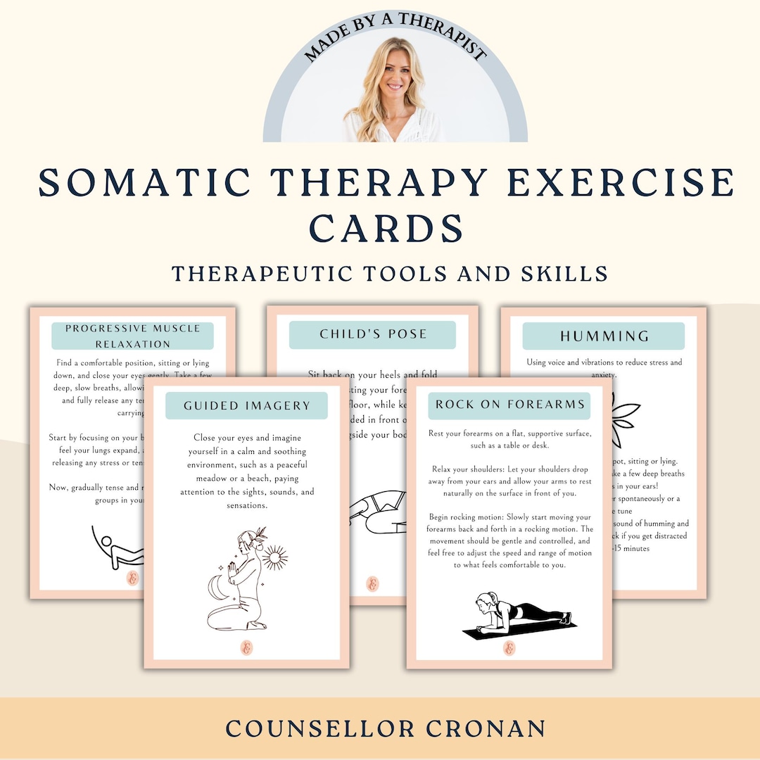 Somatic Therapy Exercise Cards, Coping Skills, Techniques, Anxiety ...