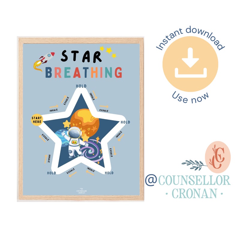Space Star Breathing Poster Kids SEL Social Emotional - Etsy