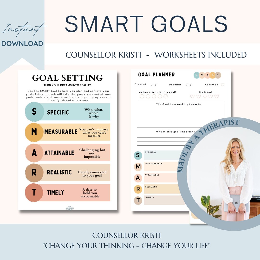Goal Setting Worksheet Goal Planner Smart Goals Goal - Etsy