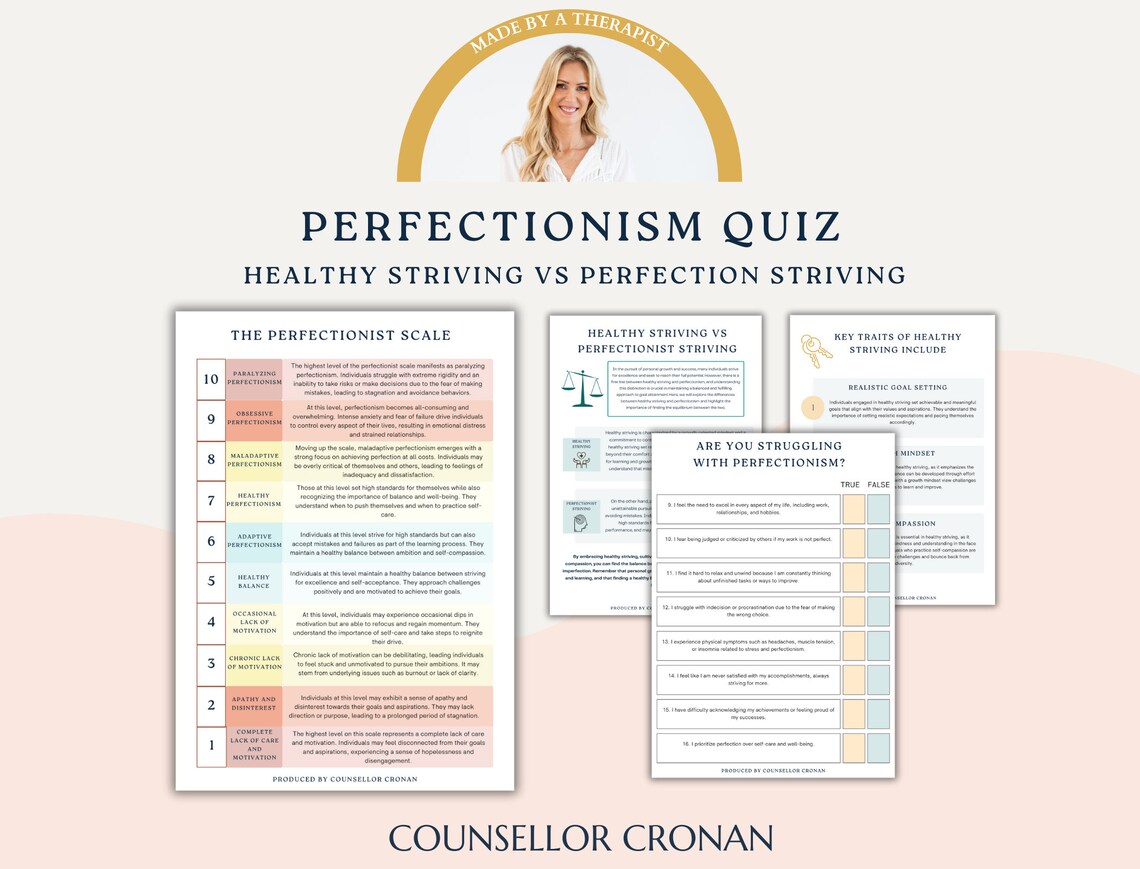 Perfectionism Scale and Quiz. Healthy Striving Vs Perfection Striving ...